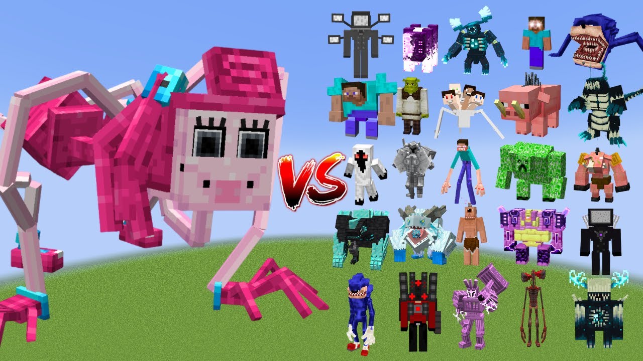 Mommy Long Legs vs All Minecraft Bosses - Minecraft Mob Battle - YouTube