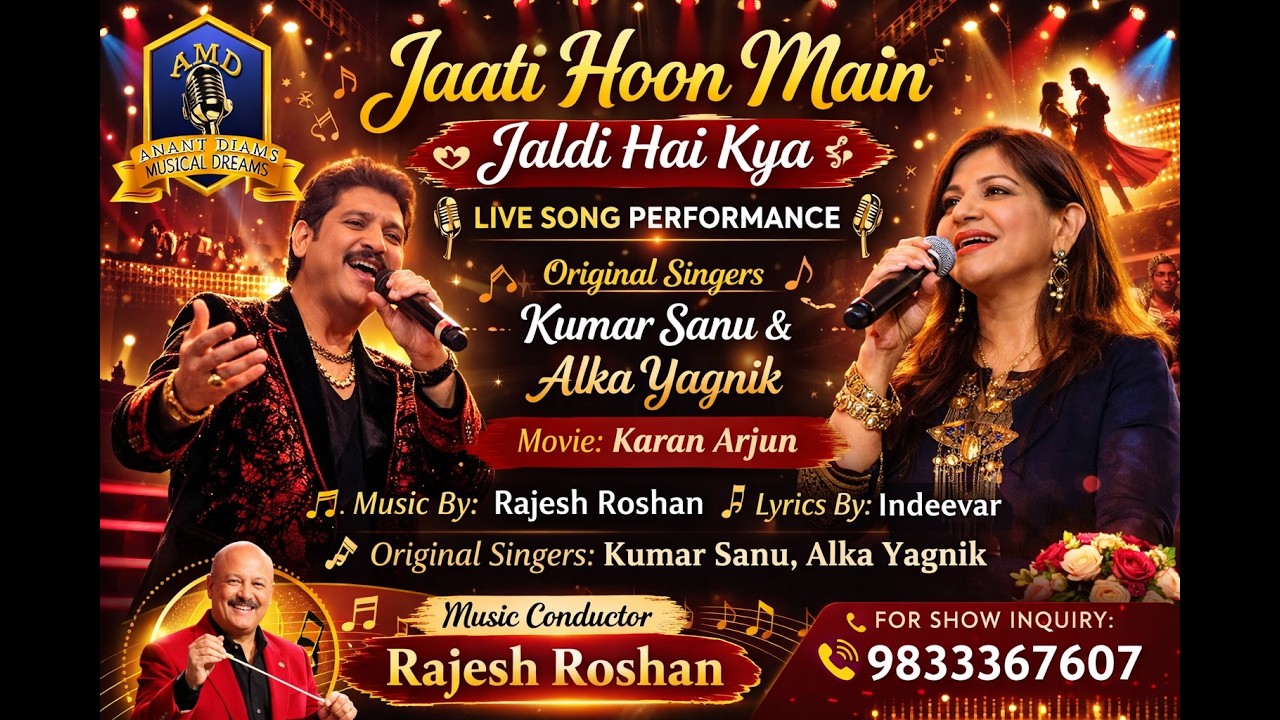 🔥 Jaati Hoon Main | Karan Arjun | Rajesh Roshan Live I Kumar Sanu, Alka ...