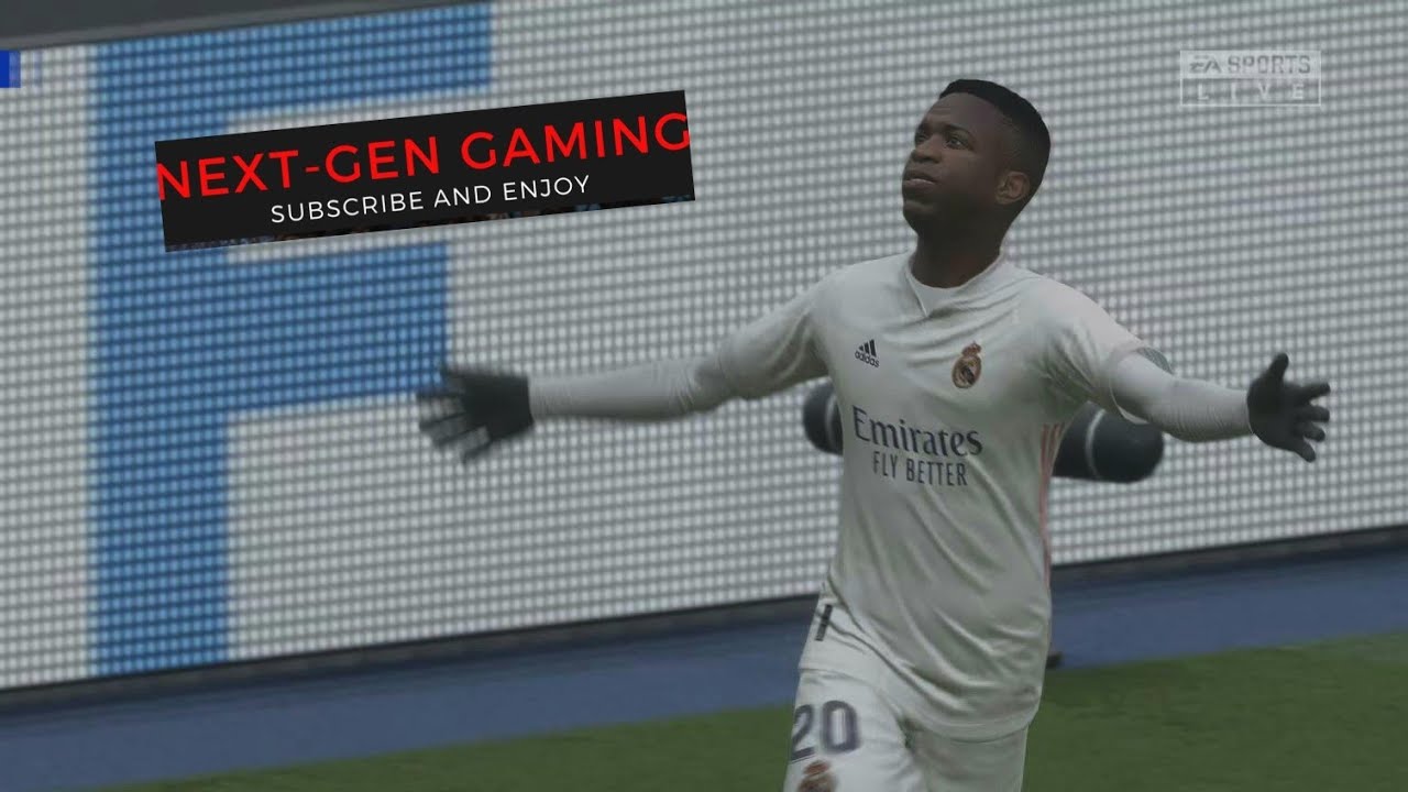 FIFA 21 PS5 - Vinicius Jr celebrates before ball crosses line - YouTube