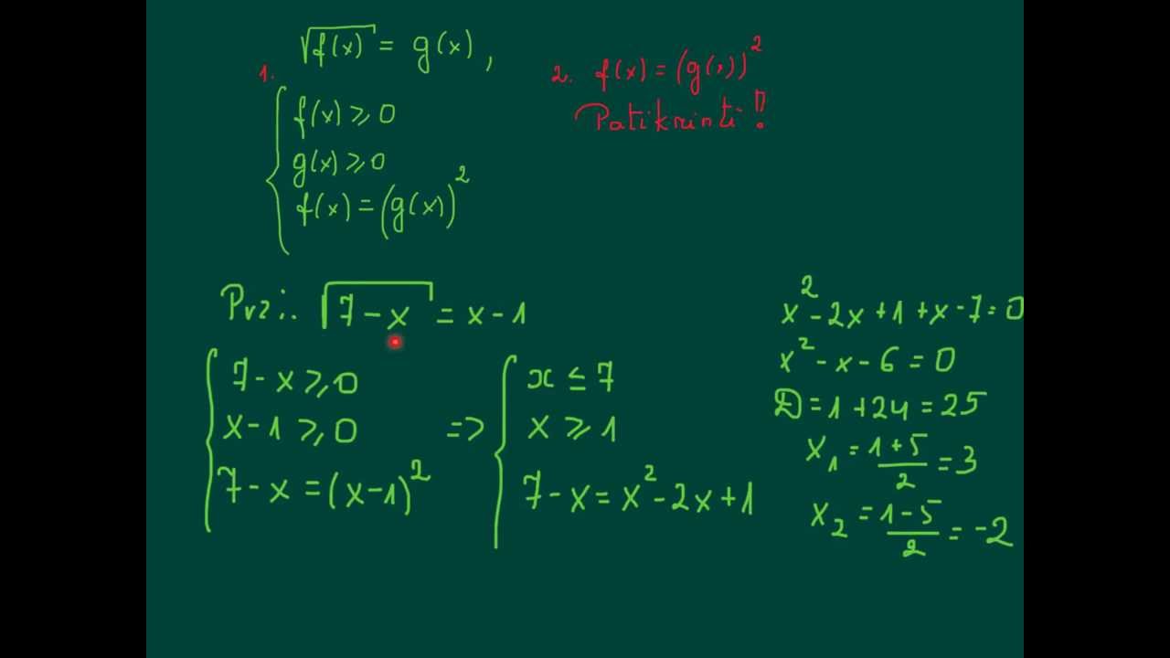 Lygtys su kvadratinėmis šaknimis (1 pamoka) - YouTube