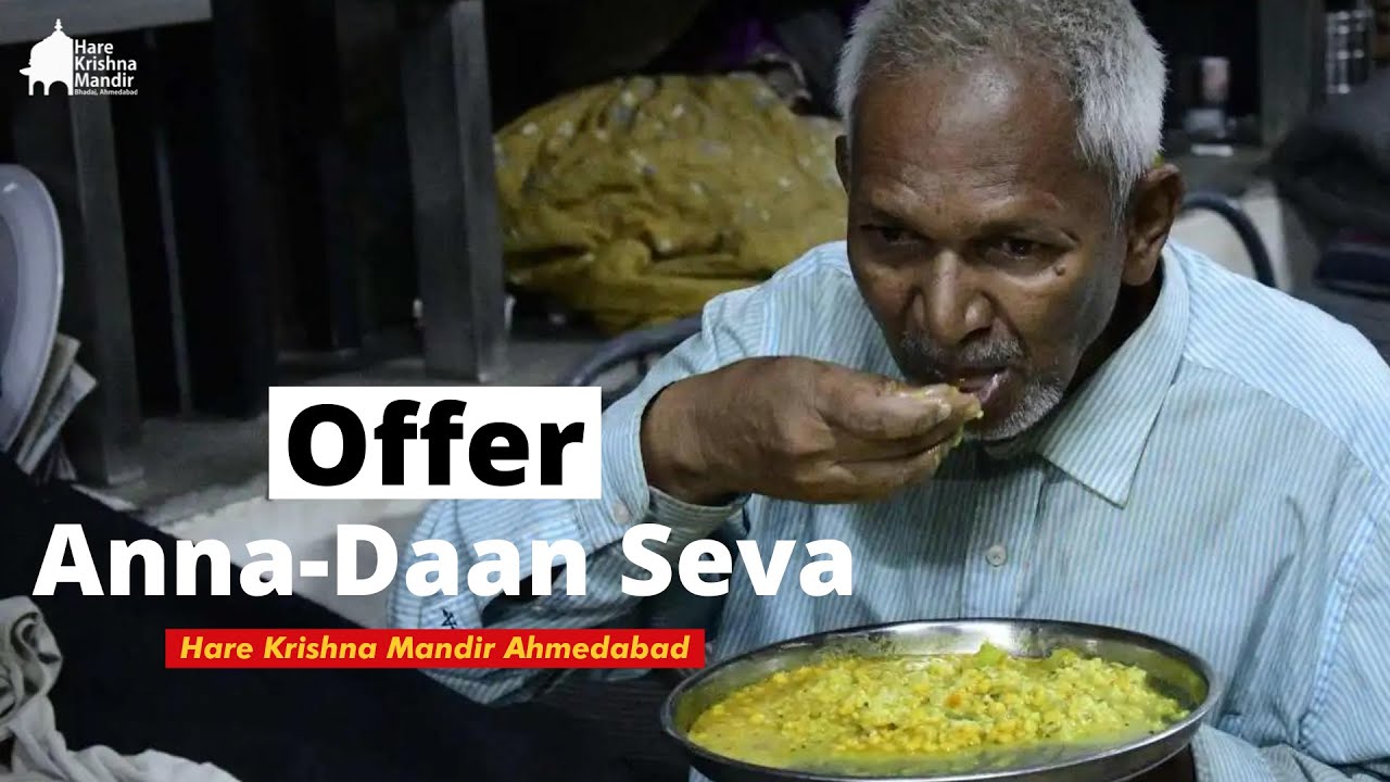 Offer Anna-Daan Seva | Hare Krishna Mandir Ahmedabad - YouTube