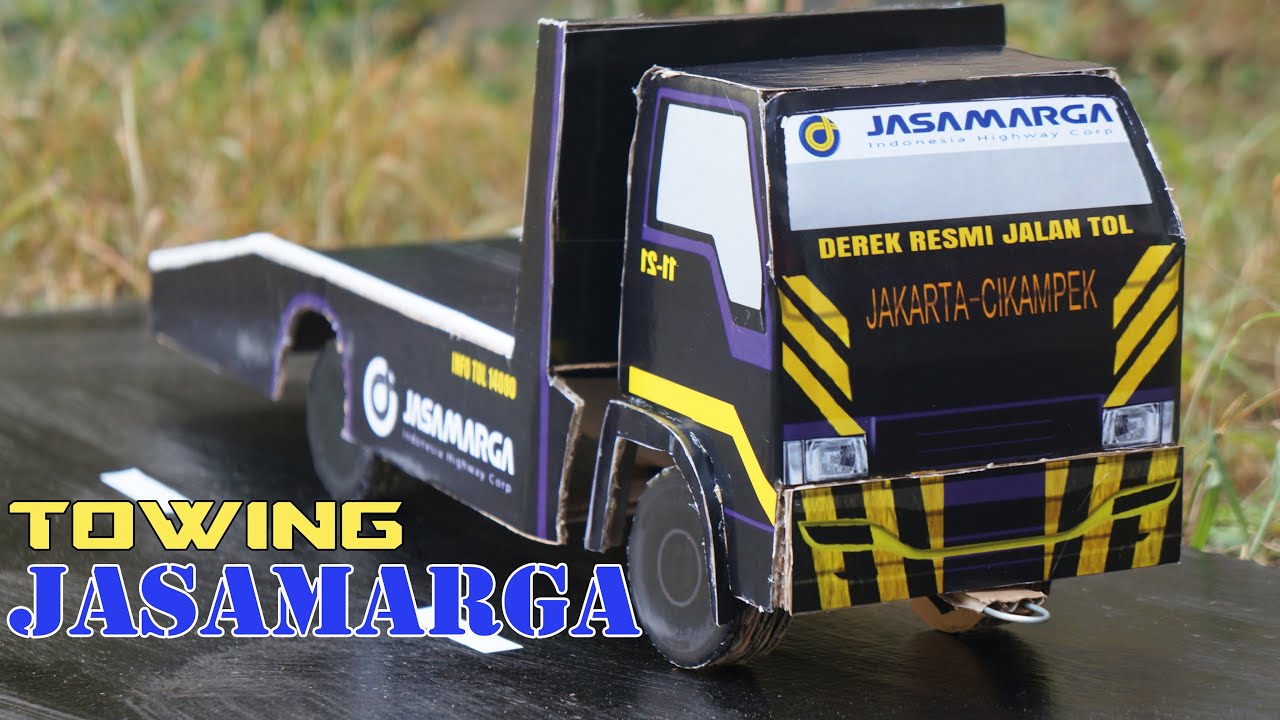 membuat truk oleng towing jasamarga hanya dengan kardus dan stiker ...