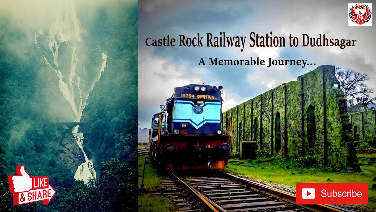 DudhSagar Waterfall from Castle Rock Railway Station - YouTube