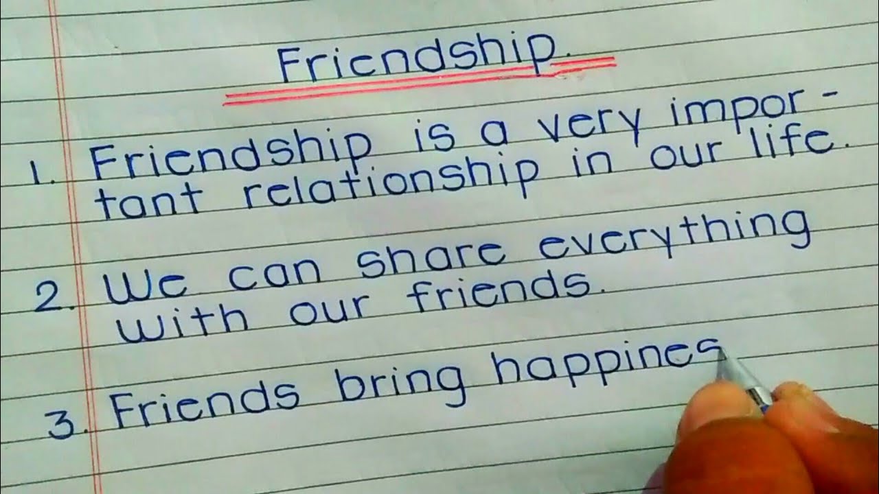 Essay on friendship // 10 line on friendship // Essay writing on ...