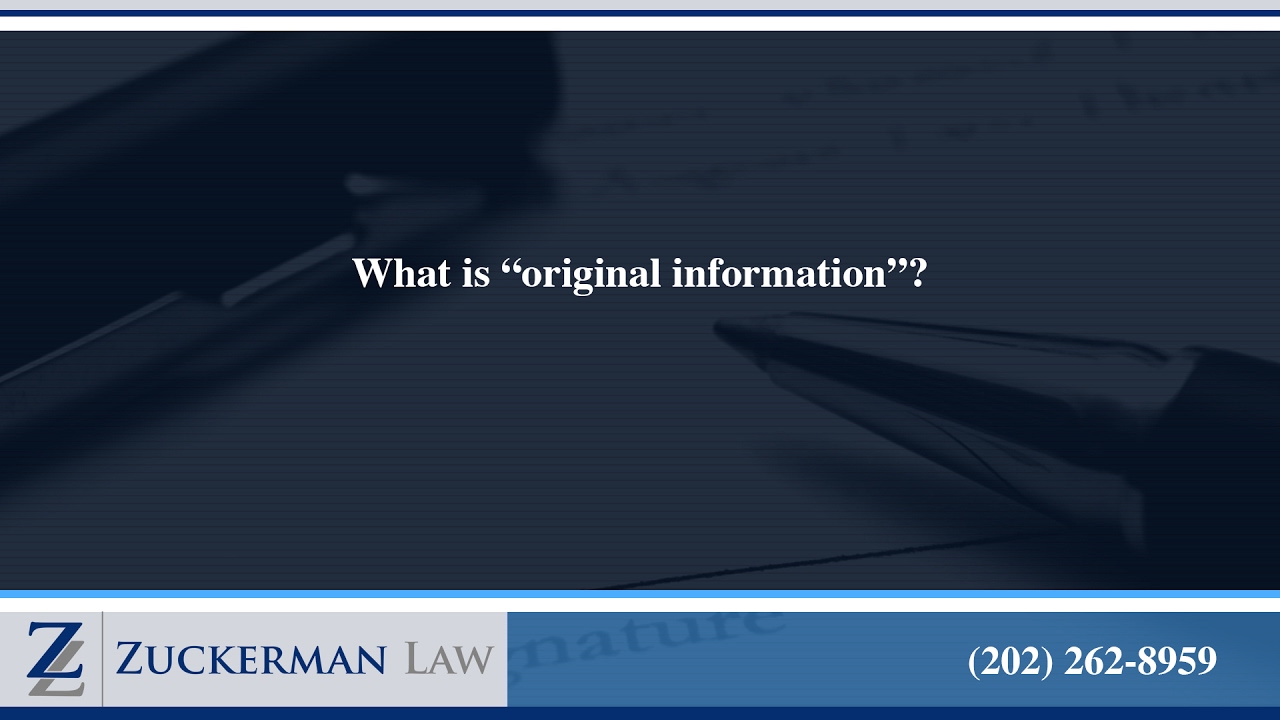 What is "original information”? - YouTube