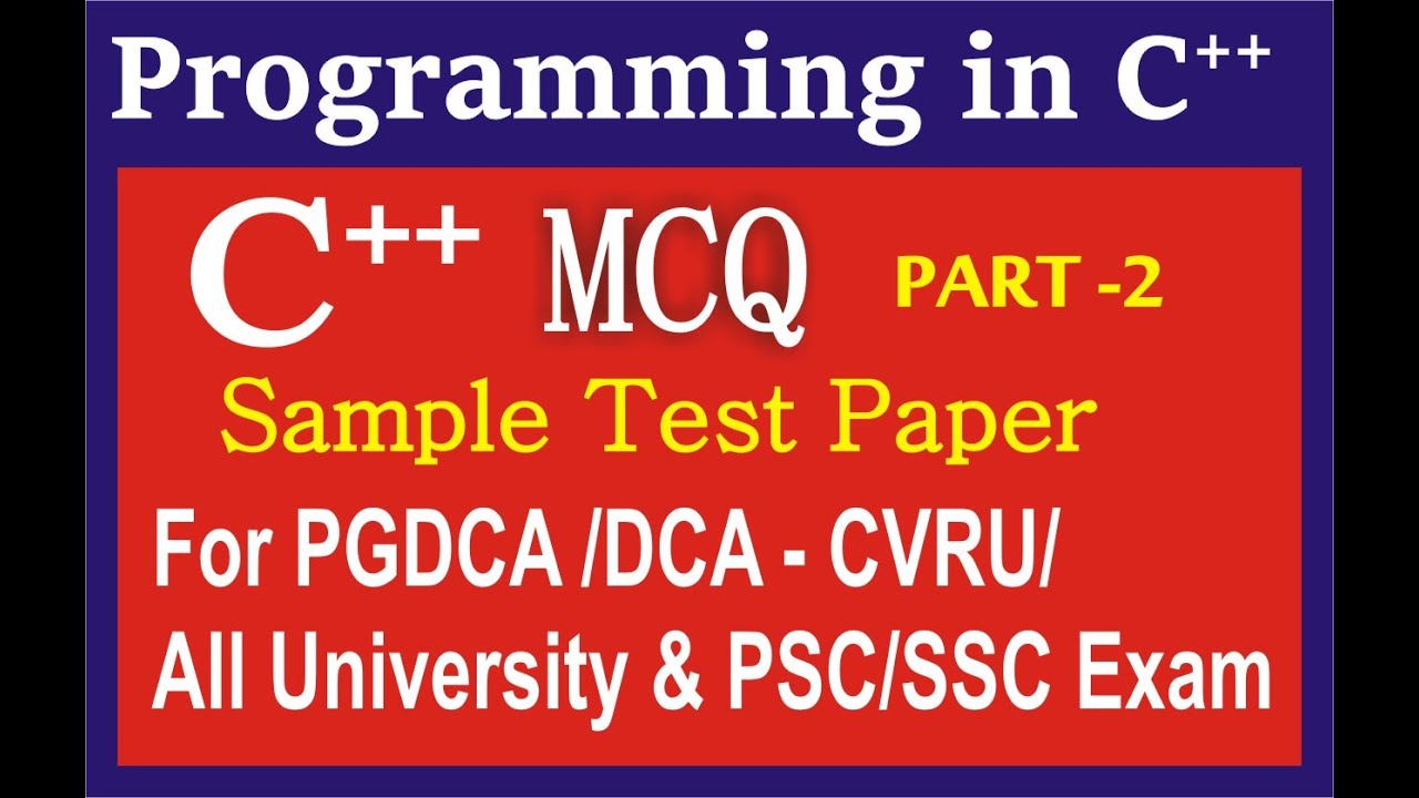 Programming In C Mcq Pgdca C Mcq Youtube