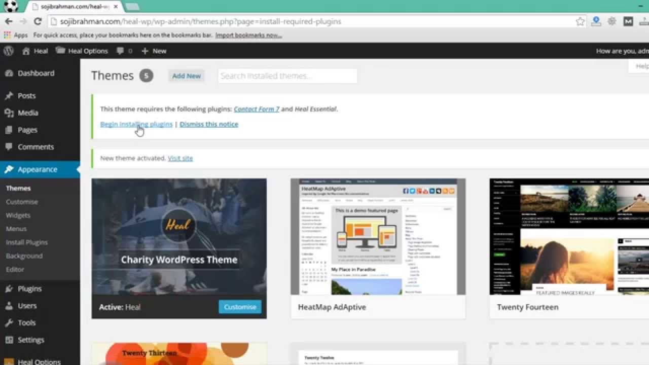 How to Install Essential Plugins For Heal WordPress Themes - YouTube