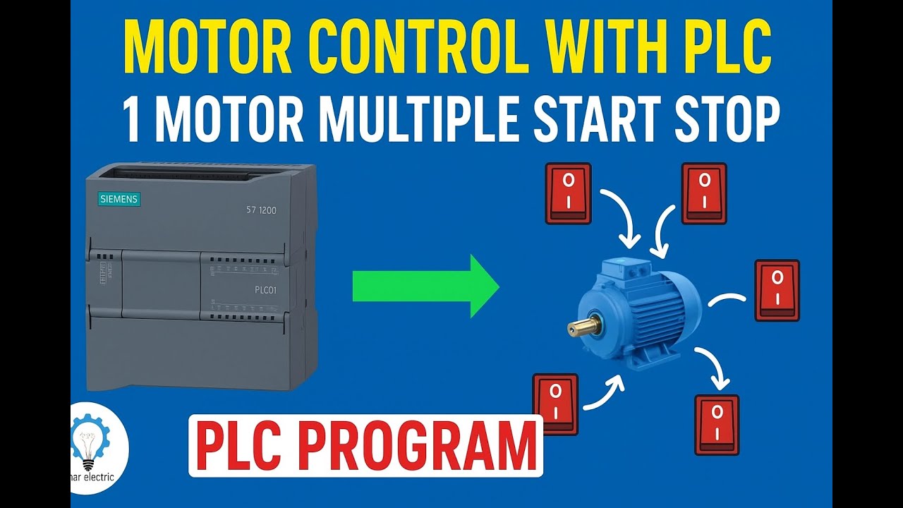 "PLC Program | 1 Motor Multiple Start Stop | Siemens S7-1200" - YouTube