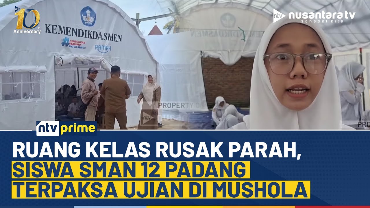 Miris! Siswa SMAN 12 Padang Ujian Semester di Tenda Darurat Usai ...