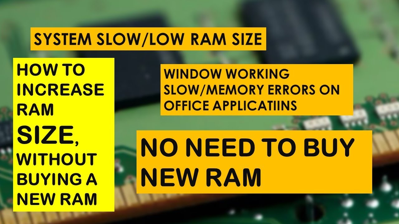 How to increase RAM SIZE ON WINDOW without buying new RAM/increase ...