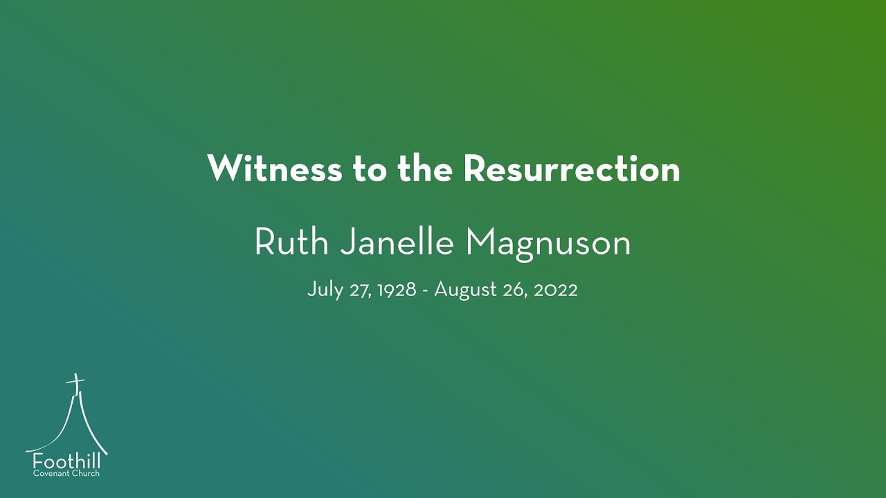 Memorial Service for Ruth Janelle Magnuson, Wednesday, September 7th ...