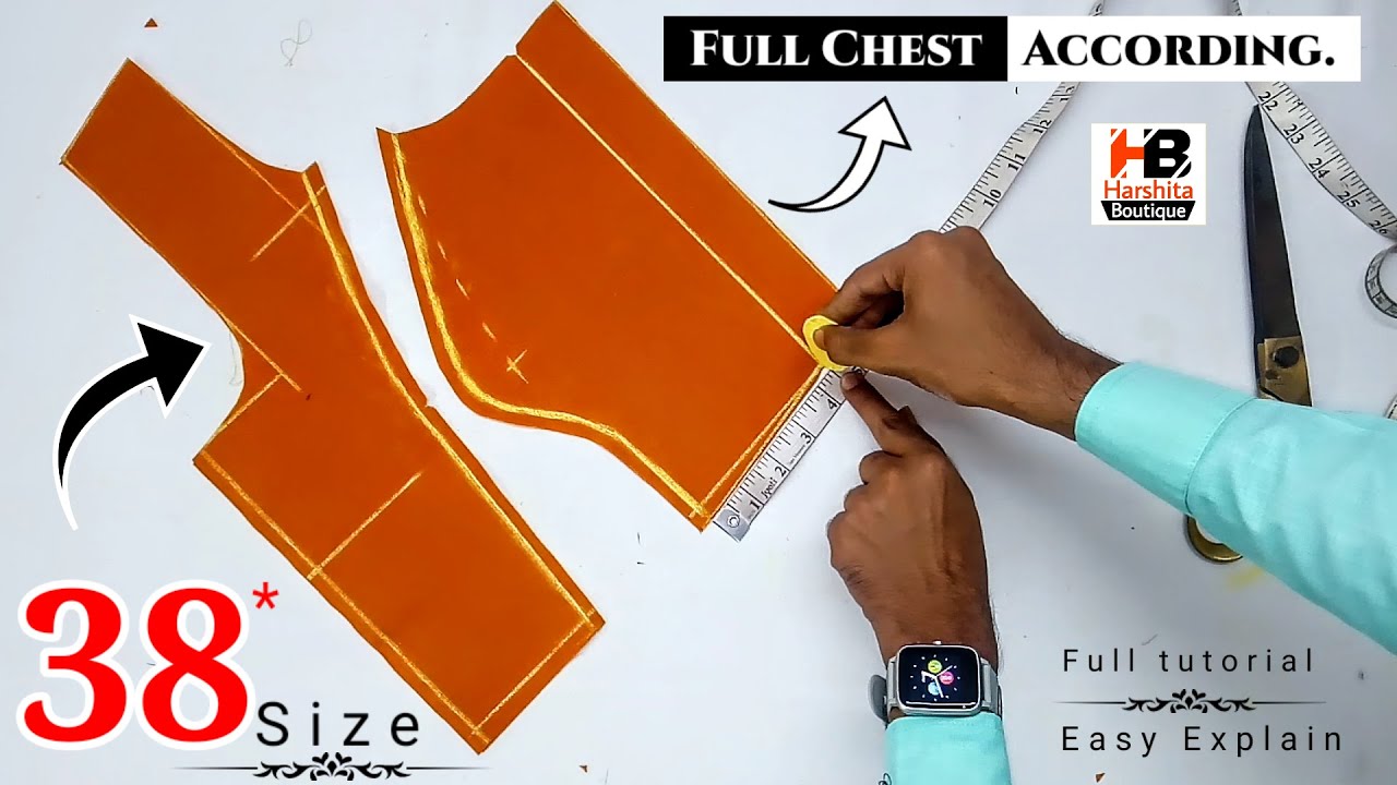 38 size Princess Cut Blouse Cutting | 38 साइज प्रिंसेस कट ब्लाउस कटिंग ...