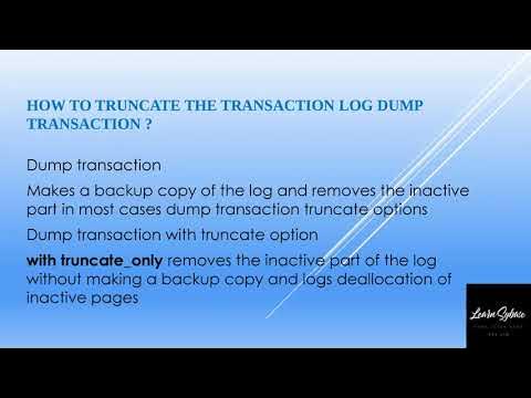 Sybase How to Truncate the Transaction Log dump transaction - YouTube