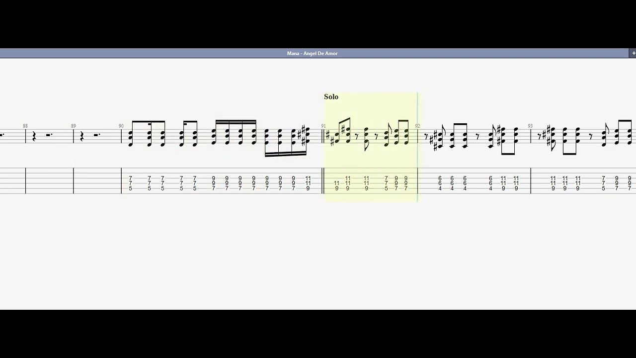 Mana Angel De Amor GUITAR 1 TAB - YouTube