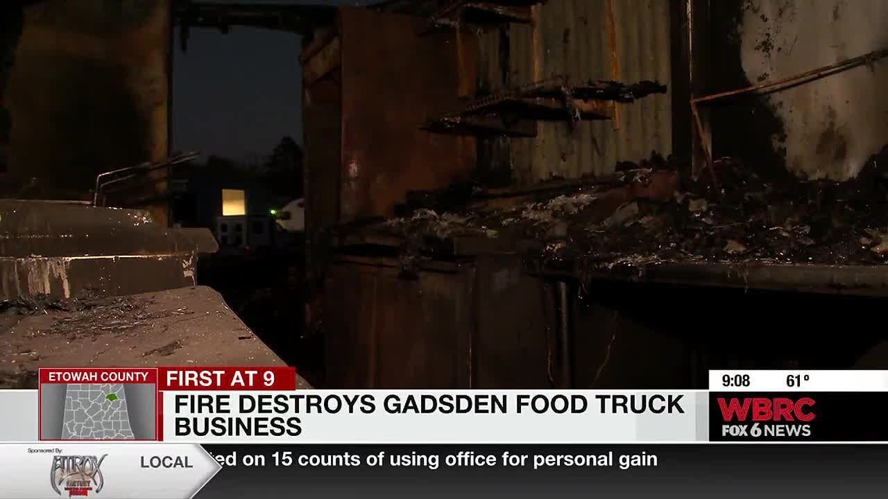 Fire destroys Gadsden food truck business - YouTube