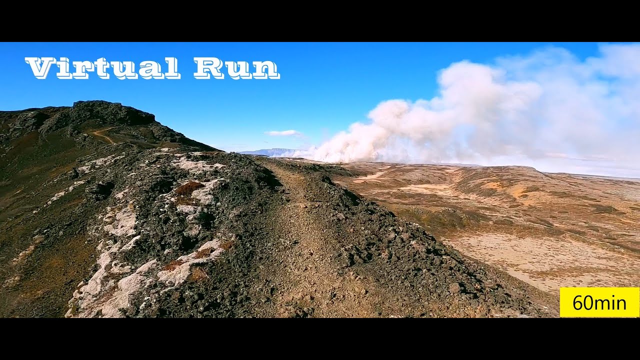 Virtual Treadmill Run Iceland Volcano | Forrest~Lava~Active Wildfire ...