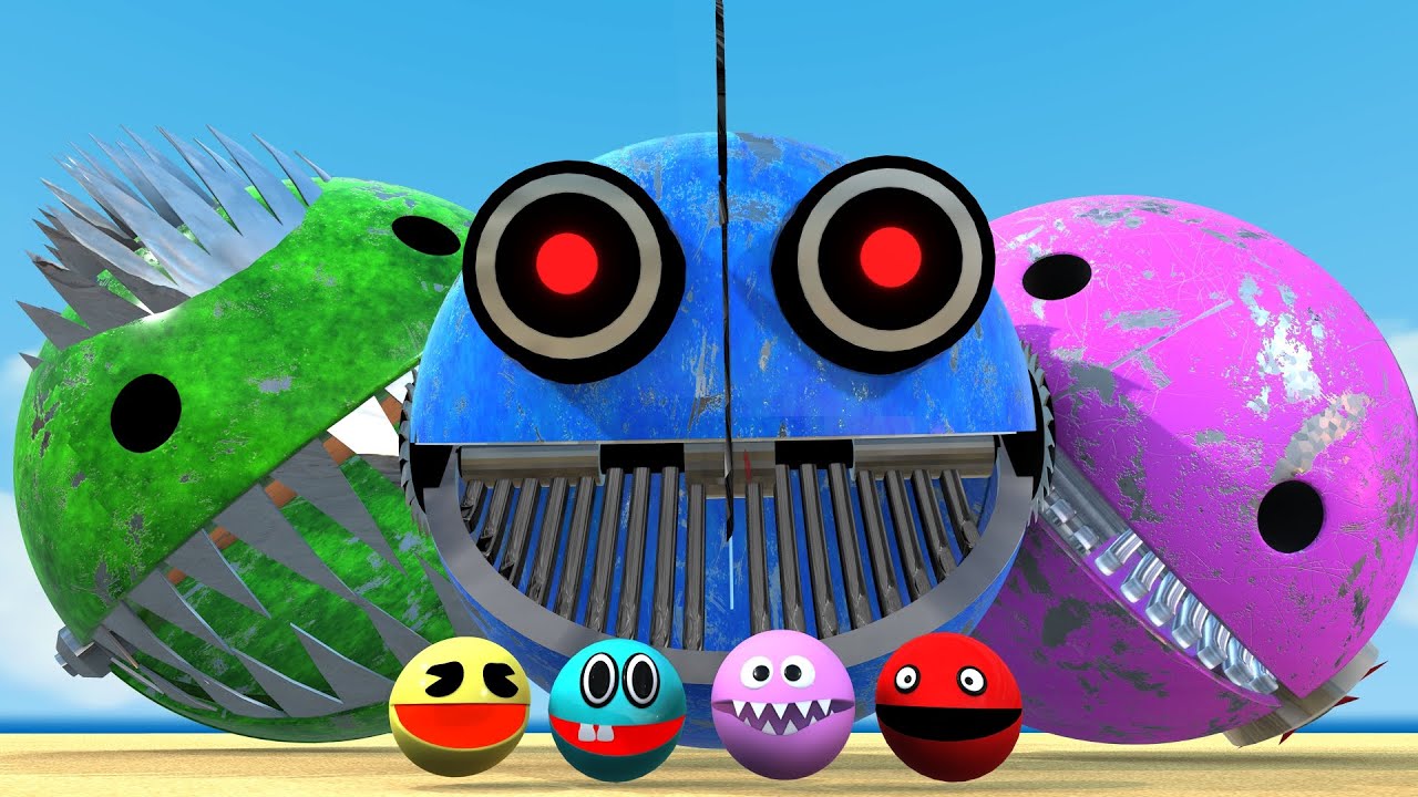 Pacman & Robot Pacman VS Monster Robot Pacman - YouTube