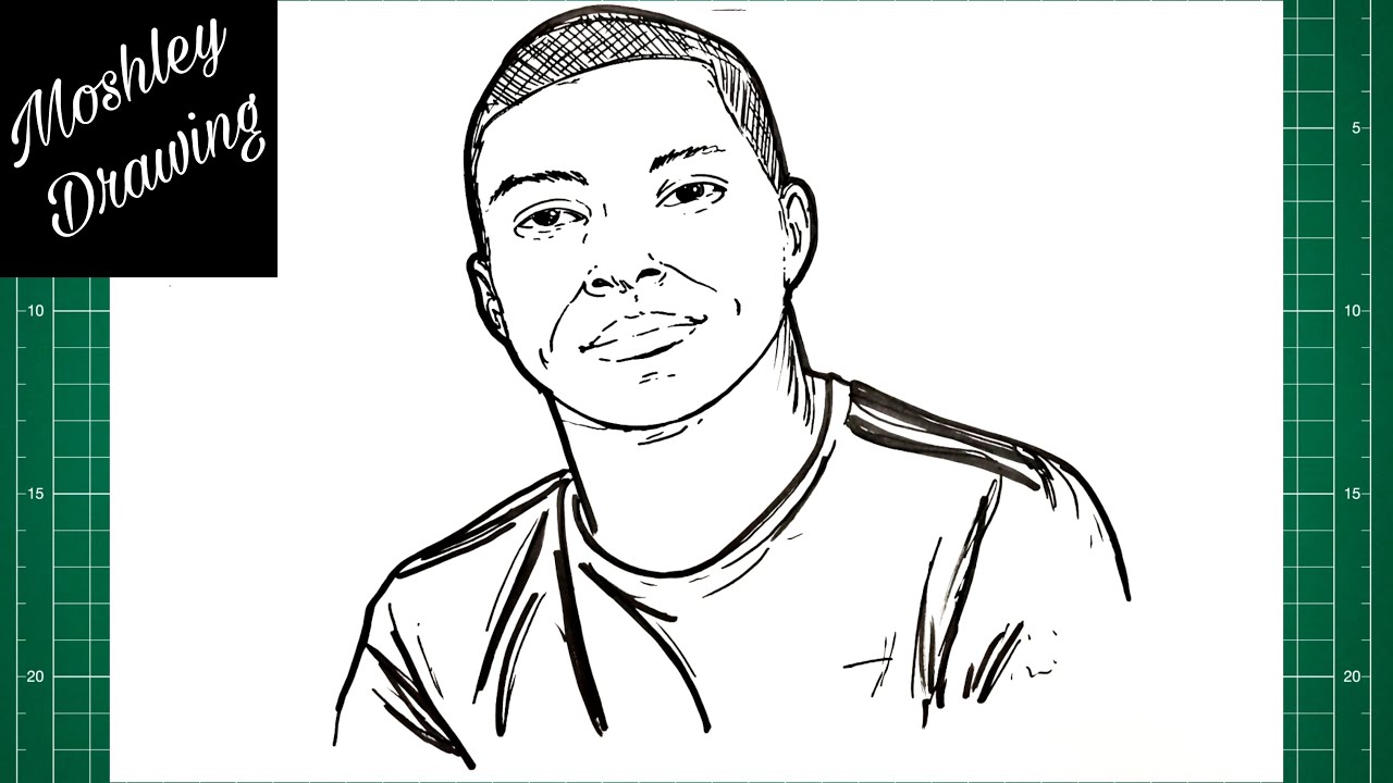 How to Draw Kylian Mbappe Step by Step - YouTube