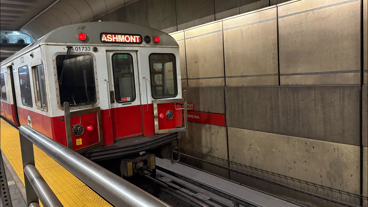 MBTA Red Line Approaching Harvard Outbound Towards Alewife - YouTube