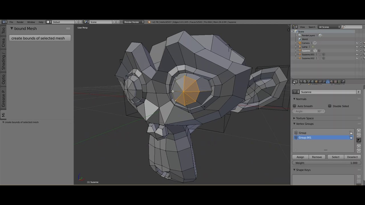 create bounds of selected mesh - YouTube