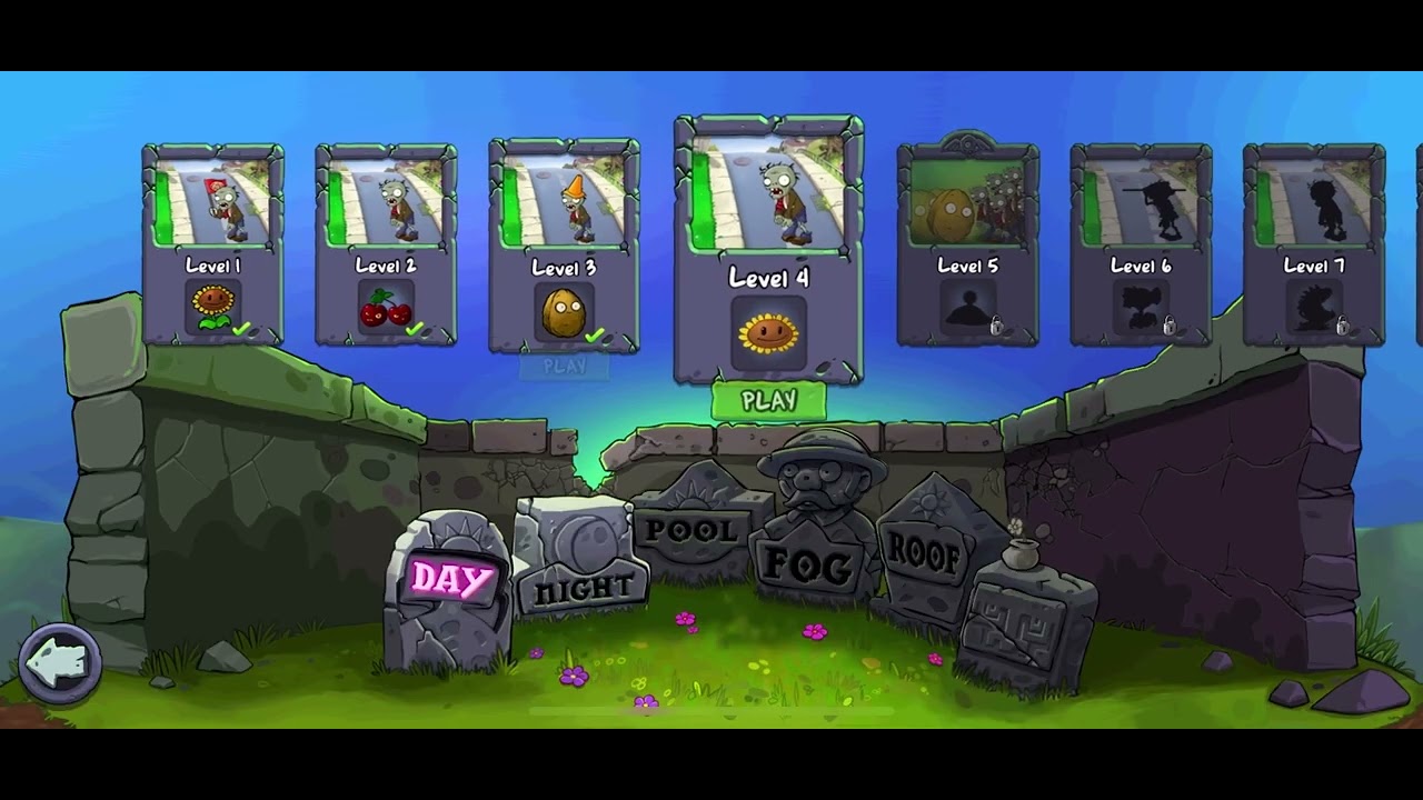 Playing this nostalgia game again,Plants vs zombies 1 Level 1-5 - YouTube