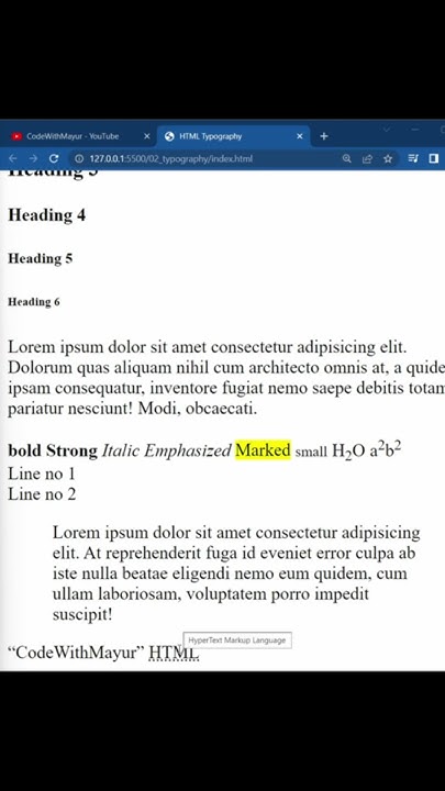 Coding Bliss: HTML Abbr Tag & Address Tag Explained! #htmlintroduction #codewithmayur - YouTube