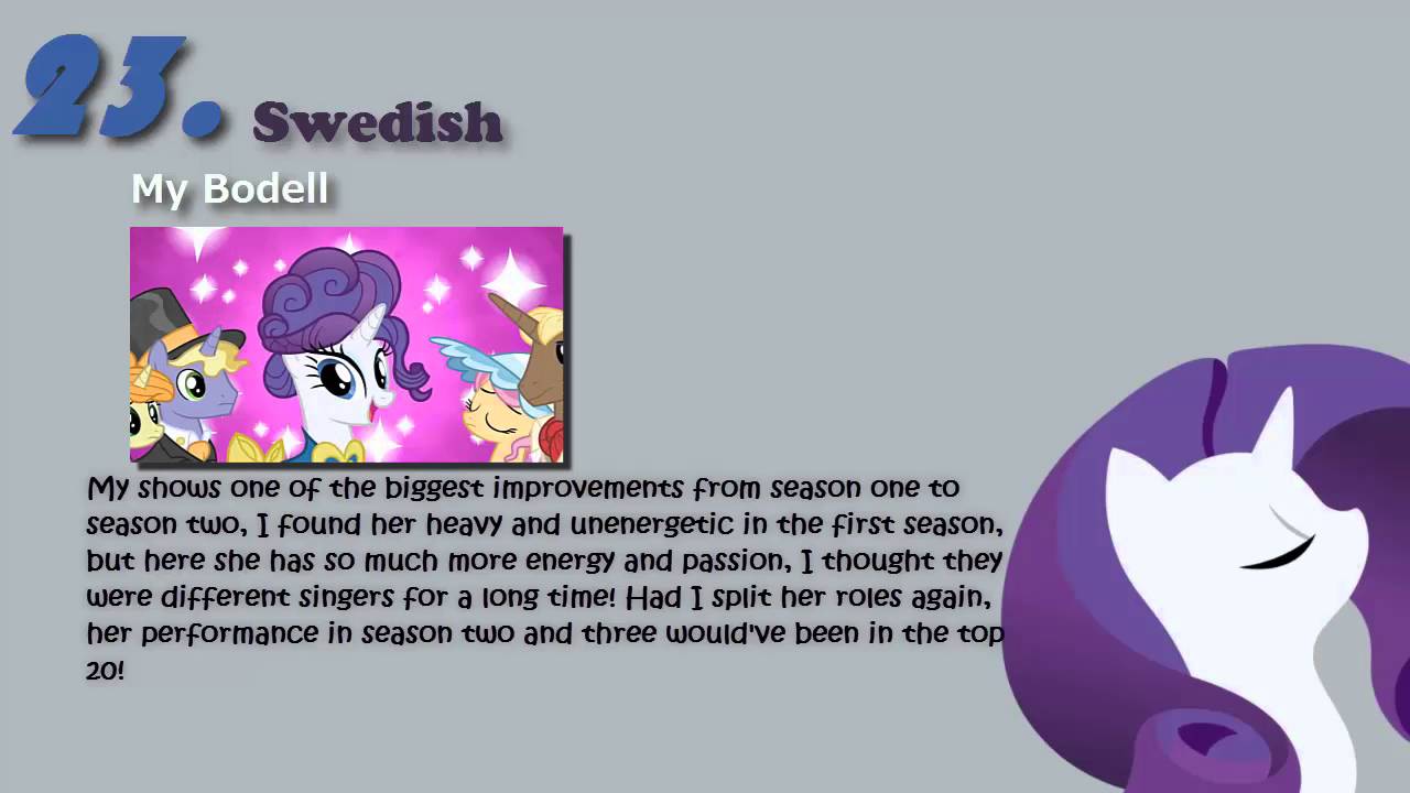 *Personal Ranking* Rarity's singing voices [Remake] - YouTube