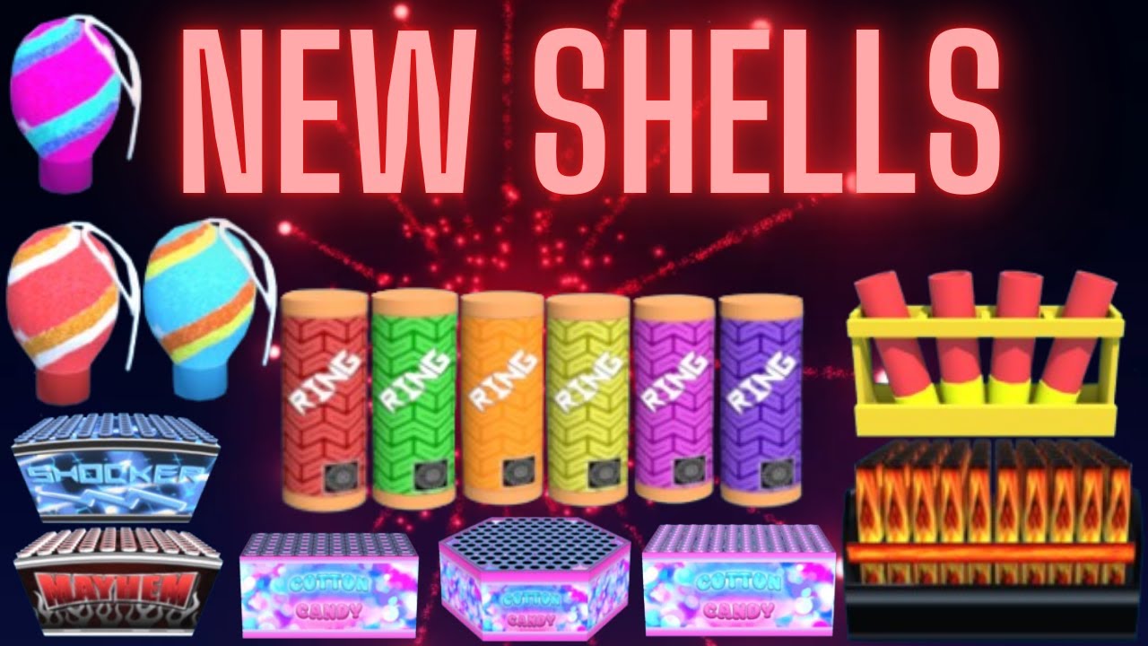 Showing All the new shells and fireworks in Fireworks Playground Roblox ...