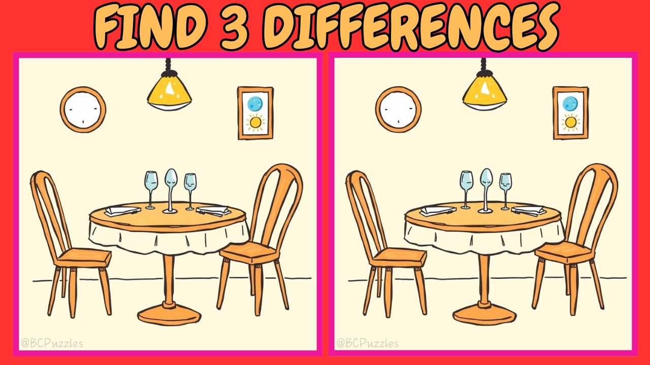 🧠🧩[EASY LEVEL] - Look carefully! Spot 3 Differences in this FUN puzzle ...