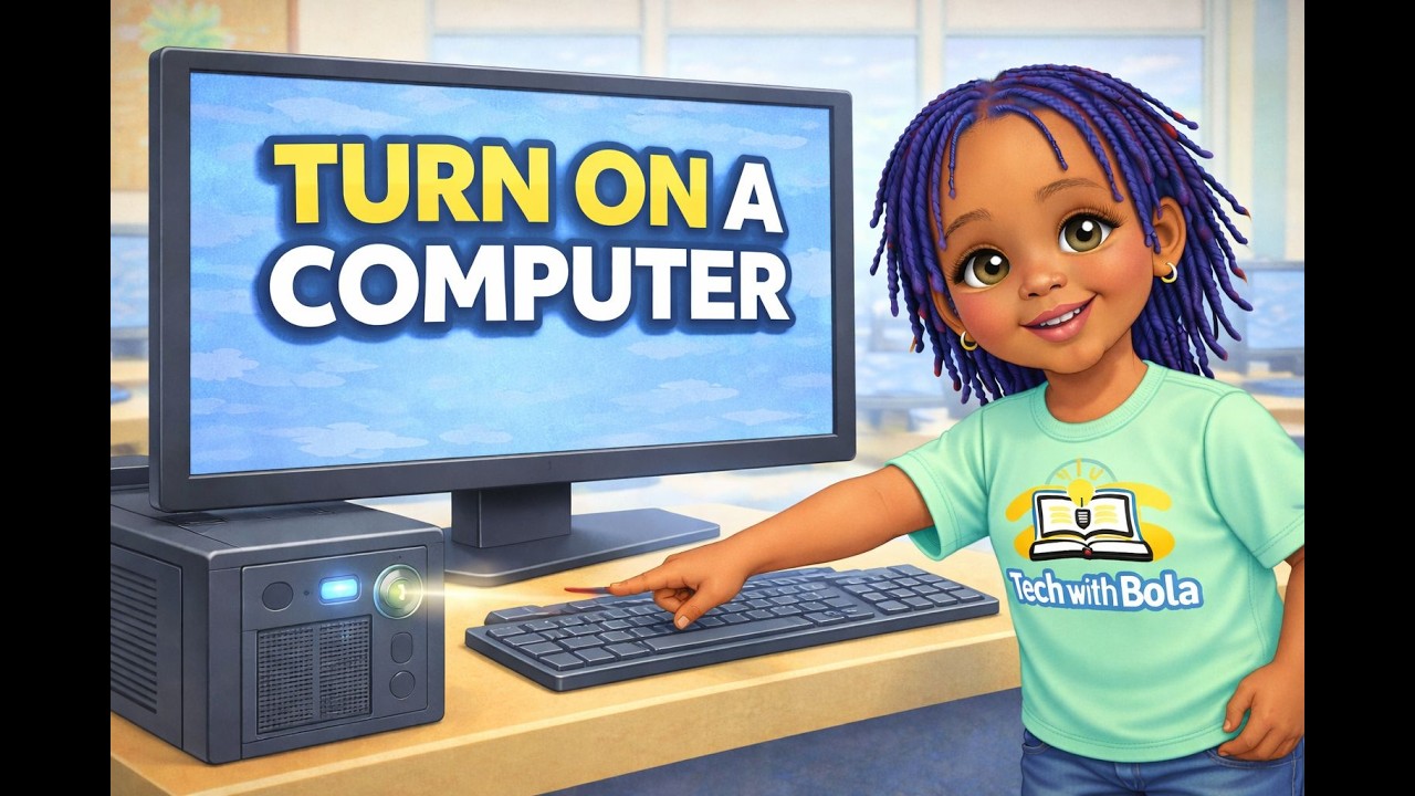 How to Turn On a Computer | Computer Lesson for Kids | Beginner Guide ...