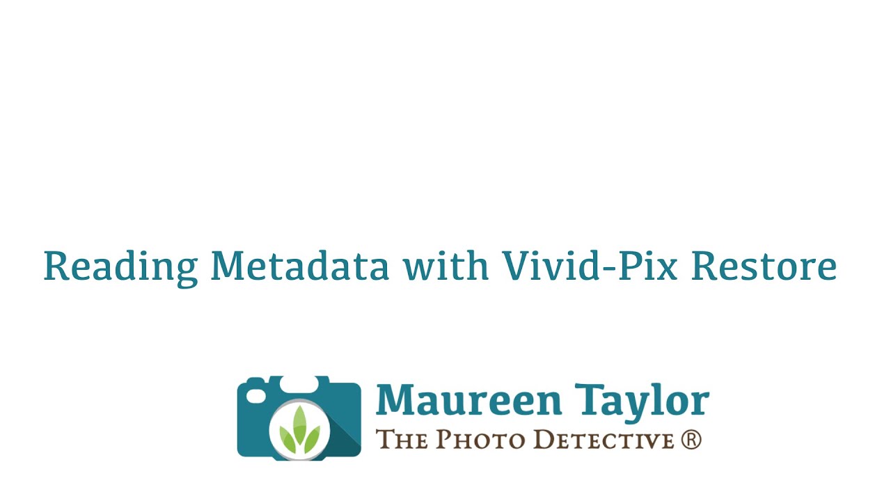 Viewing Metadata with Vivid-Pix Restore - YouTube
