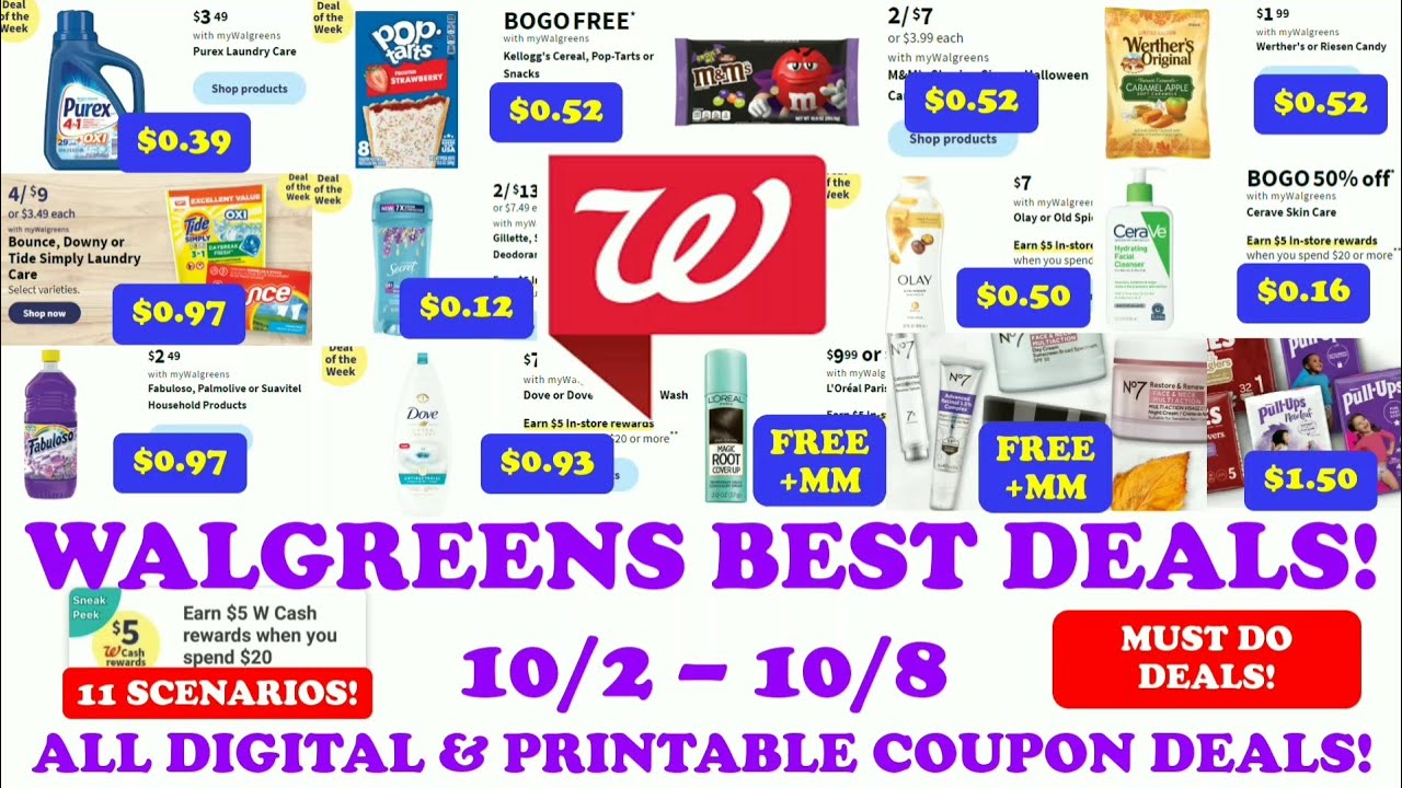 WALGREENS BEST DEALS 10/2-10/8 CHEAP, FREE, & MONEYMAKERS #walgreens # ...