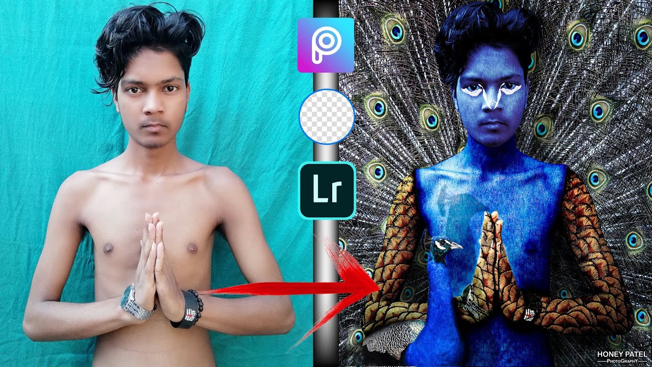 Peacock Concept - Photo Editing Tutorial in Picsart & Lightroom Step by Step in Hindi - Honey ...