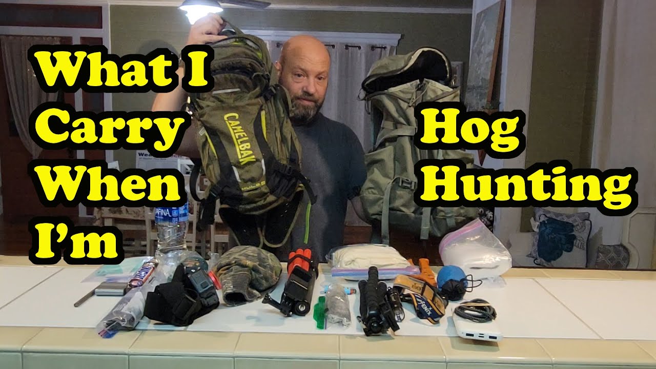 What I Carry In My Pig Hunting Pack - YouTube