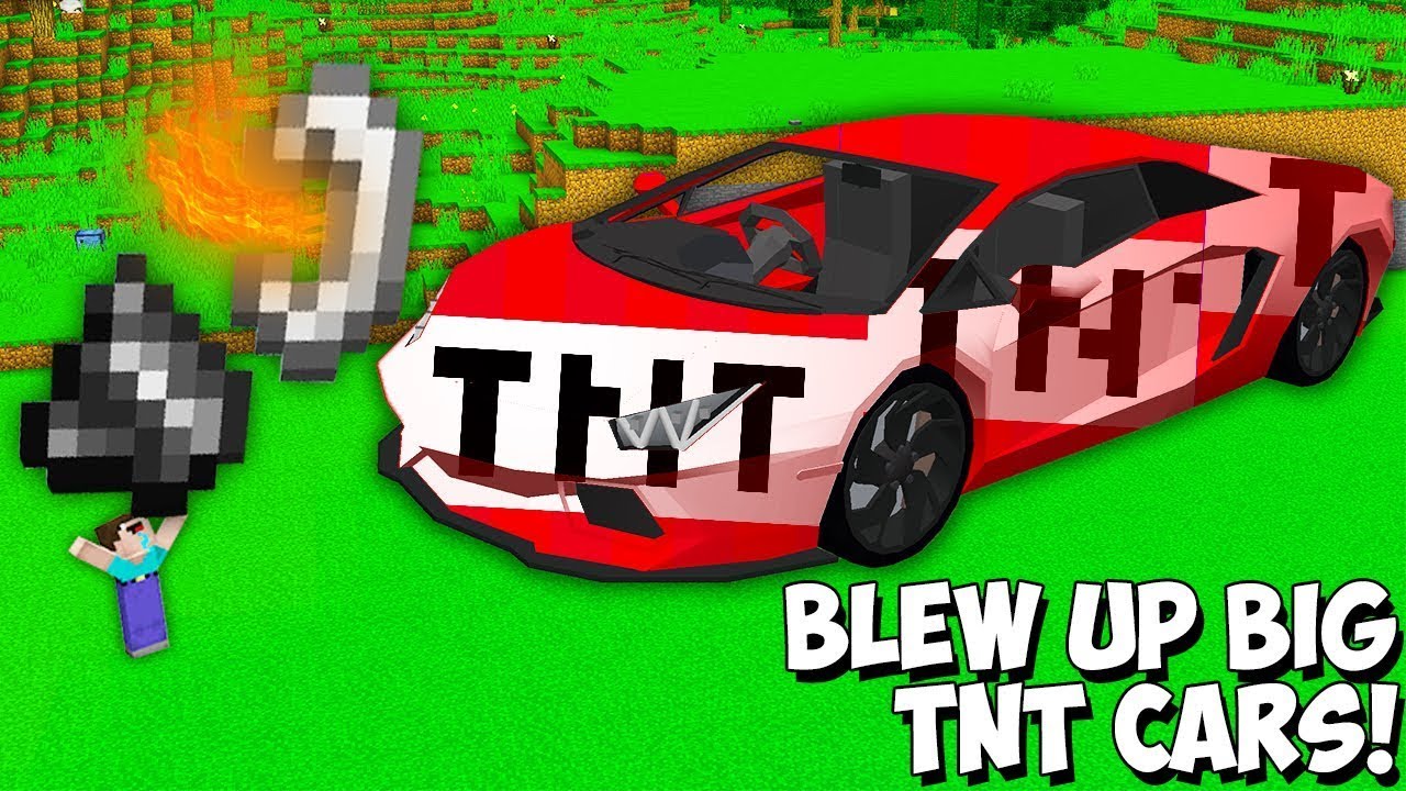 How to BLOW UP THIS BIGGEST TNT CARS in Minecraft NEW BIG TNT SUPERCAR ...