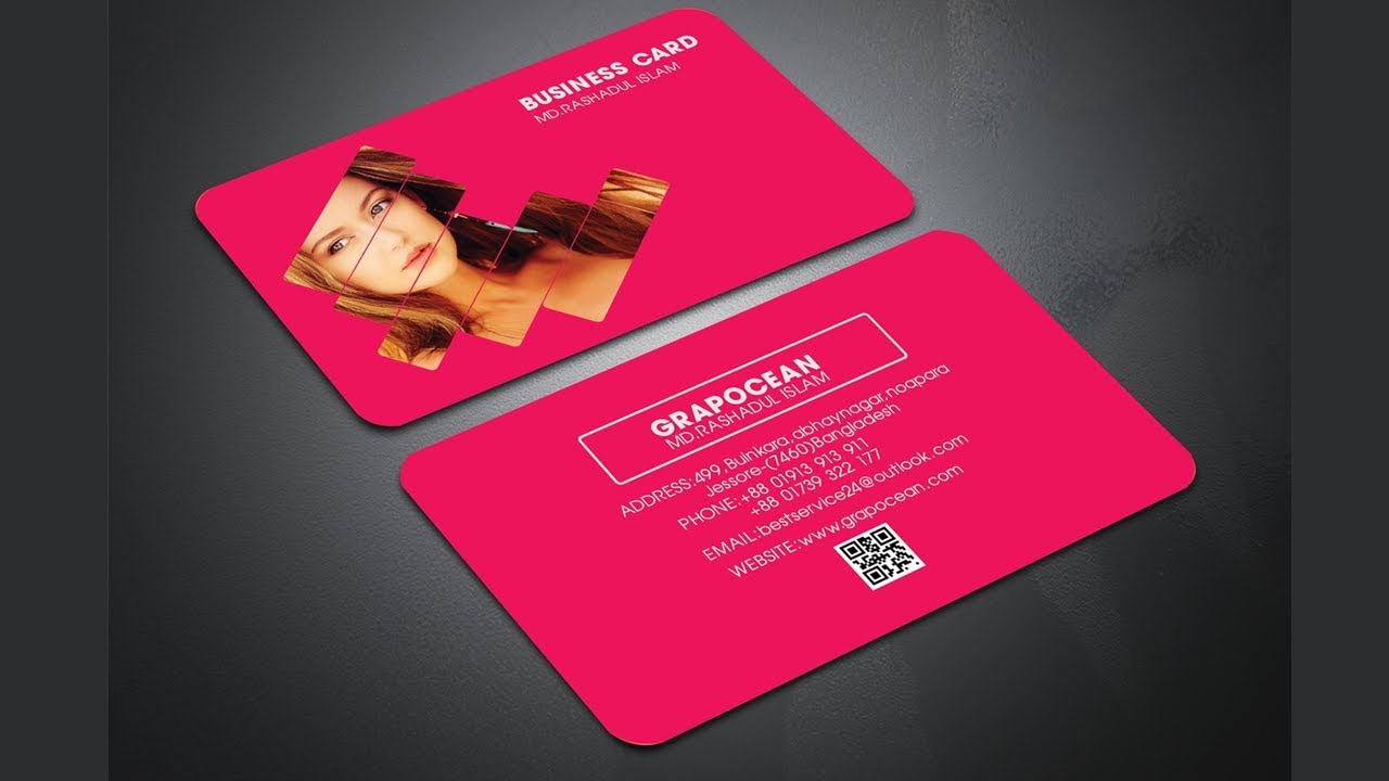 Business Card Design Photoshop Tutorial Youtube