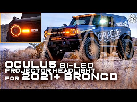 2021+ Ford Bronco Oculus Bi-LED Projector Headlights from ORACLE Lighting- Halo DRL Amber or White