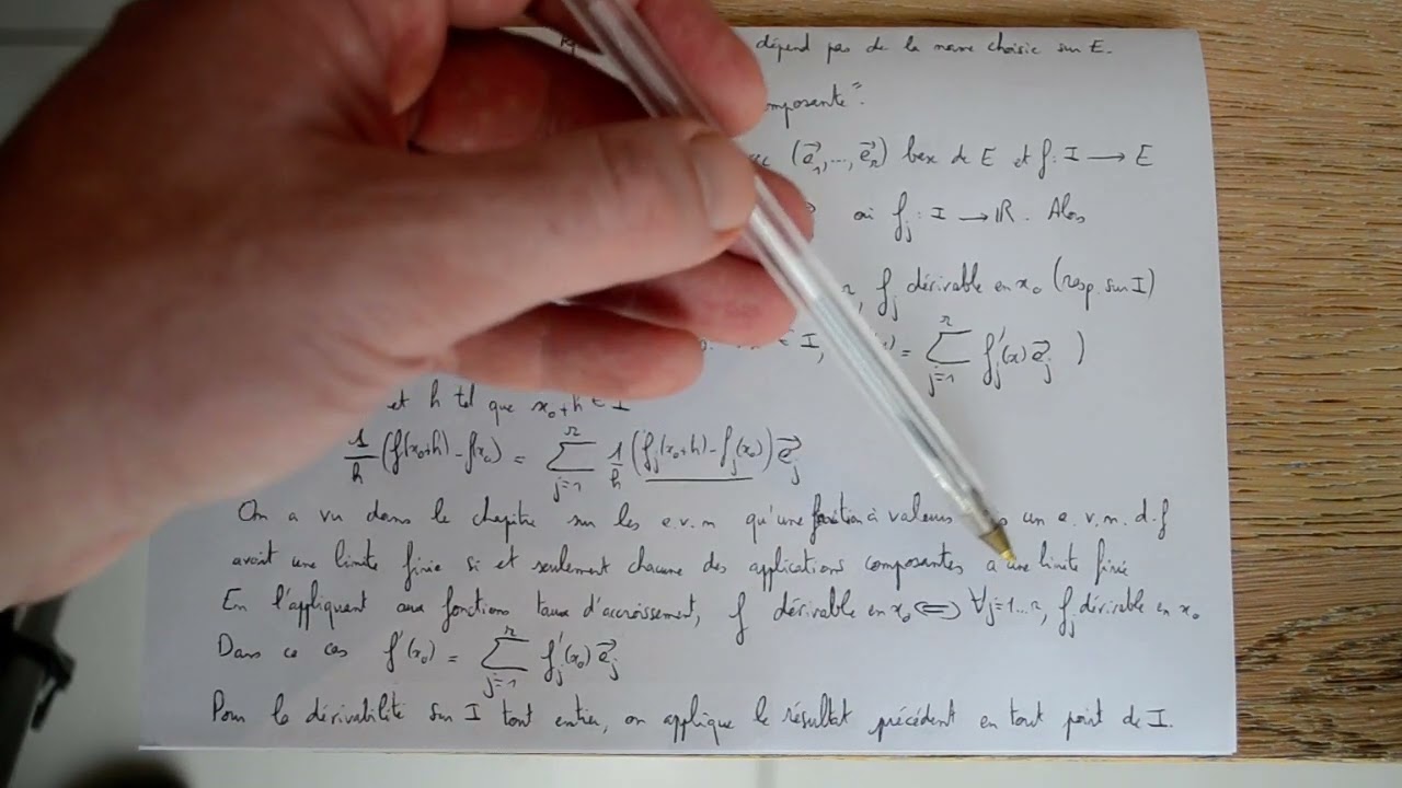 1 Définition et caractérisations d'une fonction vectorielle dérivable ...