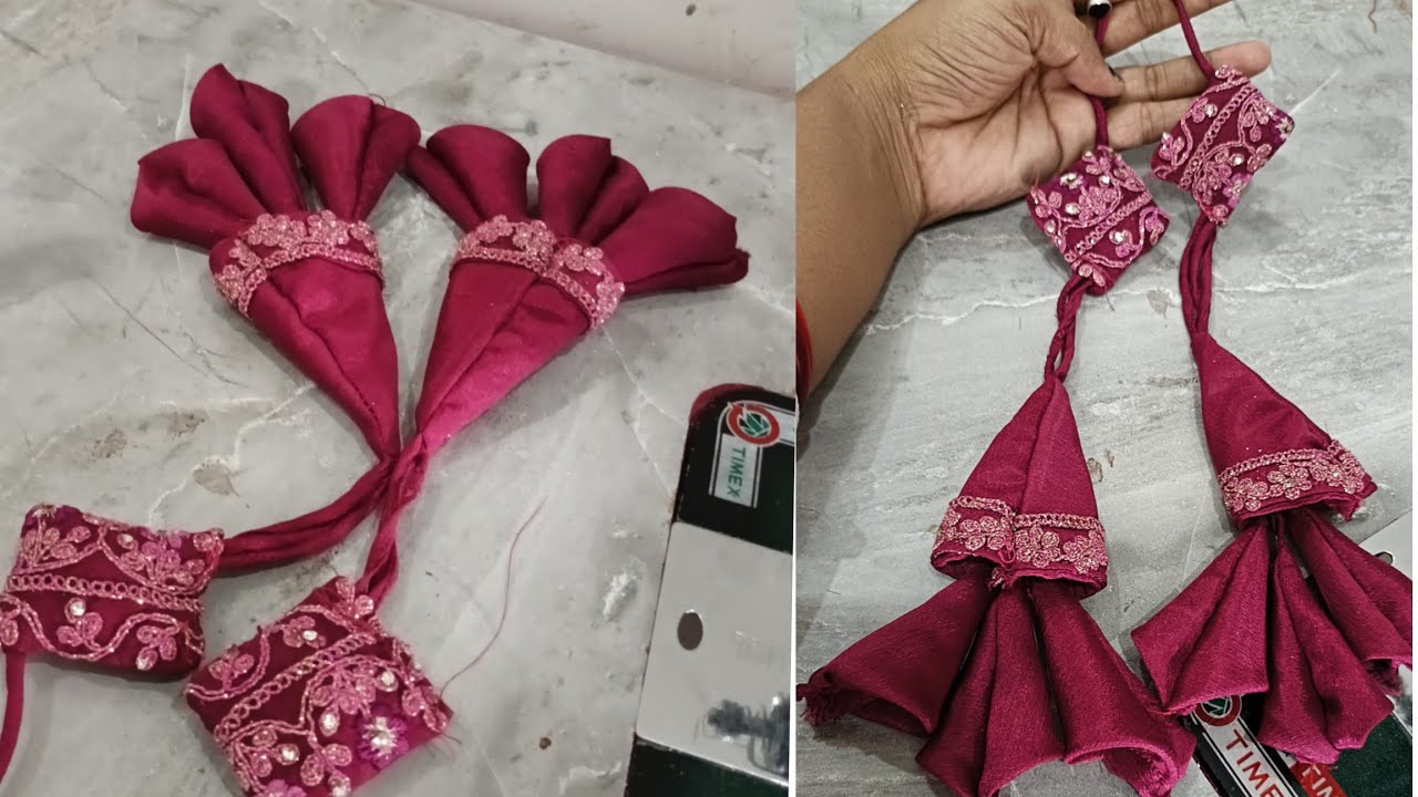 Beautiful and easy/ heavy latkan making for Lahanga/How to make febric ...