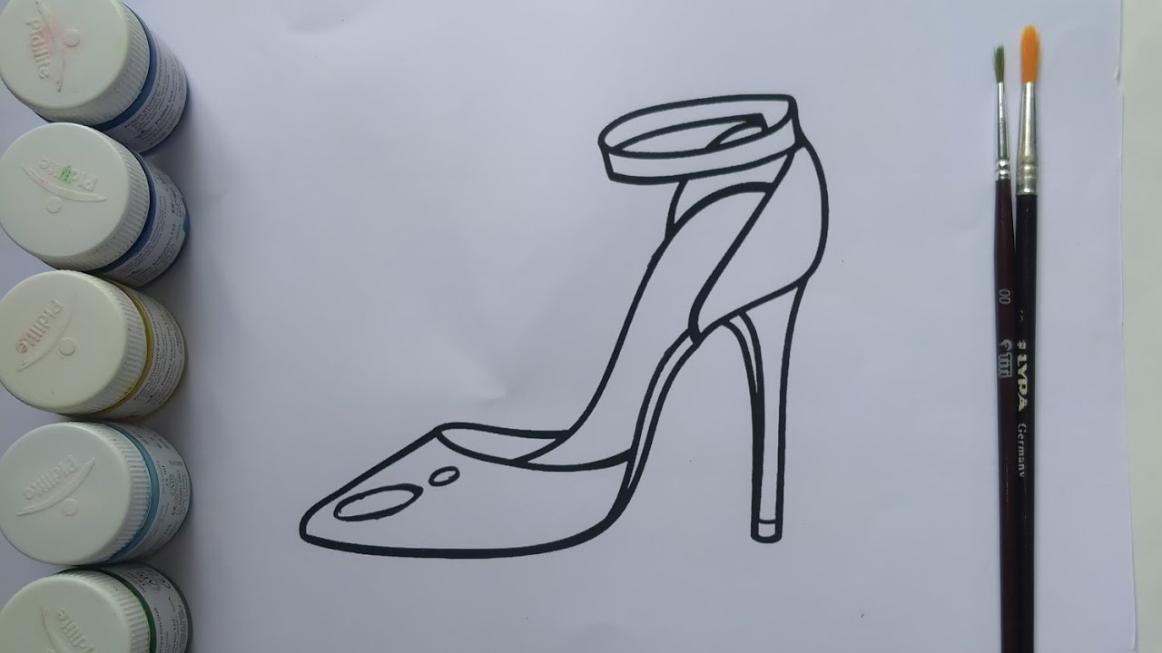👠 Shoe Drawing/How to draw girl high heel/Drawing and Colouring ideas ...