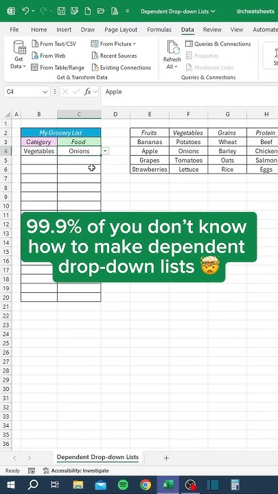 Ever Wonder How To Make Dependent Drop-Down Lists? 🤔 #cheatsheets # ...