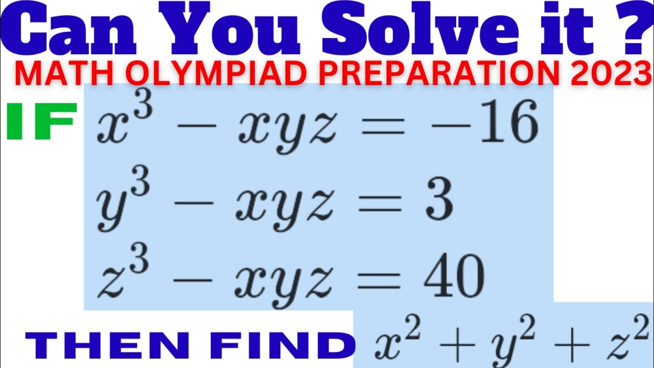Awesome!Solving a Math Olympiad Question In 2 Minutes!#math - YouTube