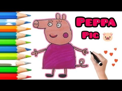 Peppa pig easy drawing for beginners ll pepa pig drawing painting and ...