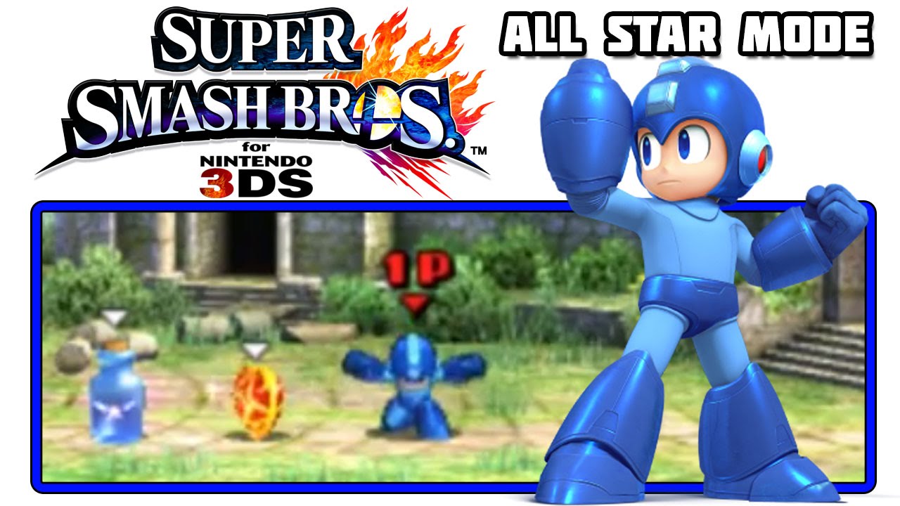 Super Smash Bros For 3DS: All Star Mode - Megaman Gameplay + Move ...