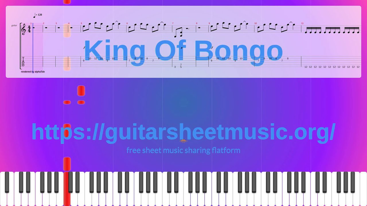 King Of Bongo Sheet Music Free, Synthesia Piano - YouTube