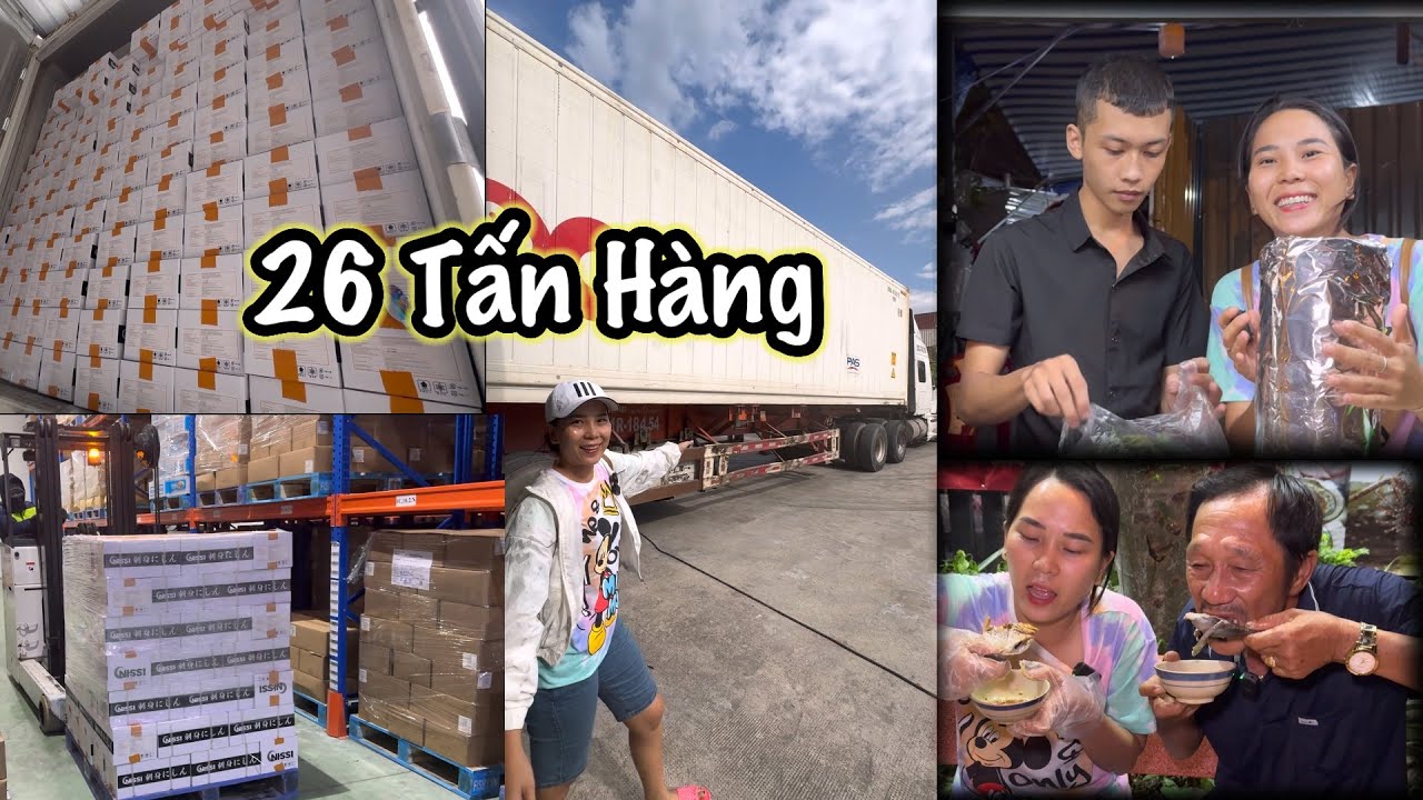 26 TẤN HÀNG CTY VỢ CHỒNG TNB VỀ PHỤC VỤ TẾT | ĂN GÀ ĐEN NƯỚNG ỐNG TRE ...