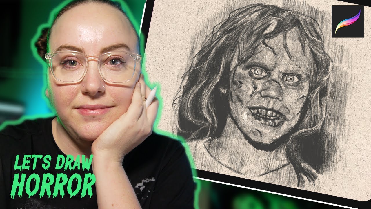 Learn how to draw horror art! The Exorcist - YouTube