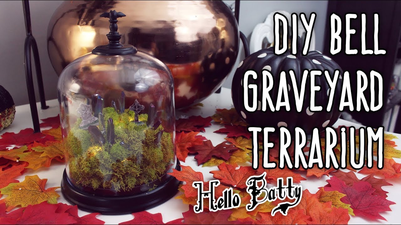 DIY Graveyard Bell Terrarium 31 Days of Halloween - YouTube