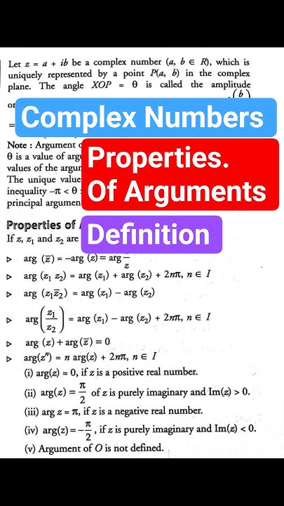 Arguments of complex numbers z=a+ib and Properties Fast Revision in 10 Seconds 🔥 #jeeproblems ...