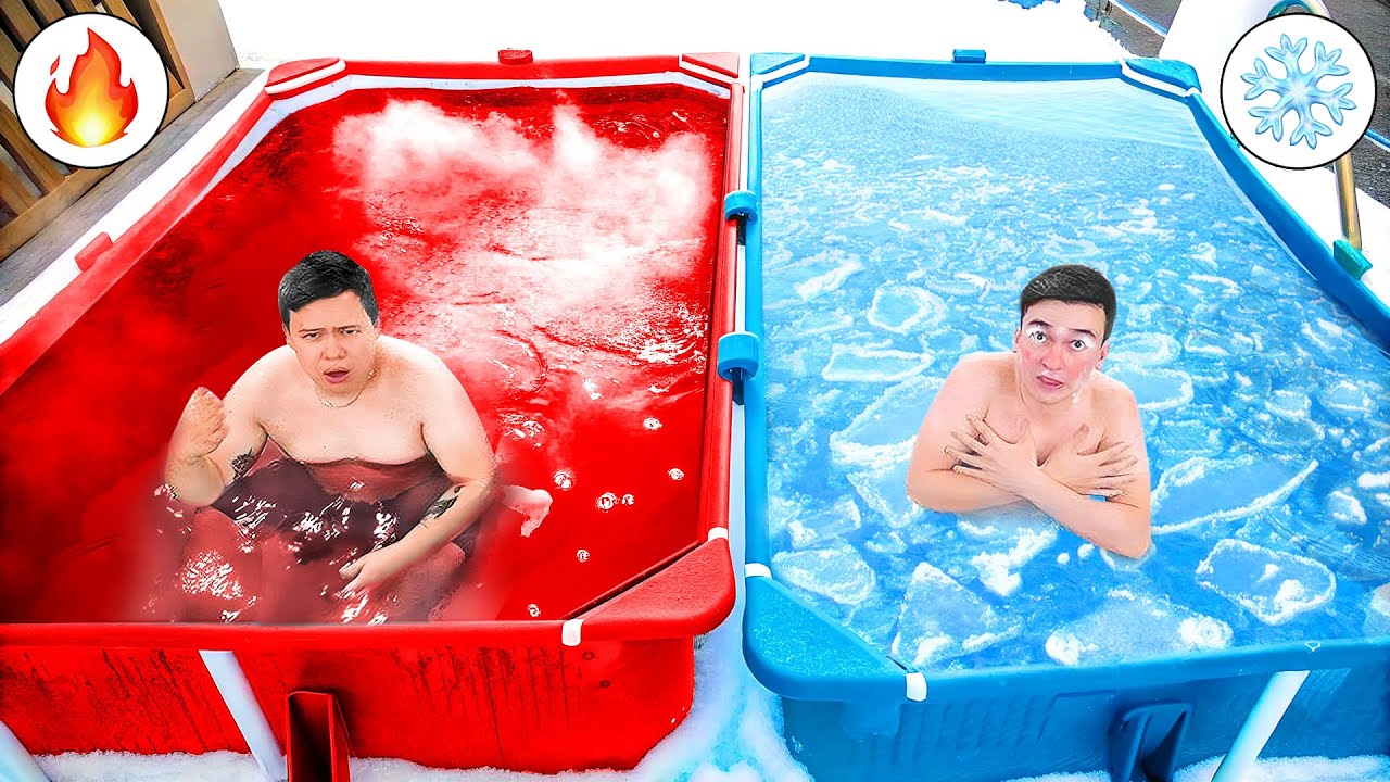 HOT vs COLD Pool Challenge ! - YouTube
